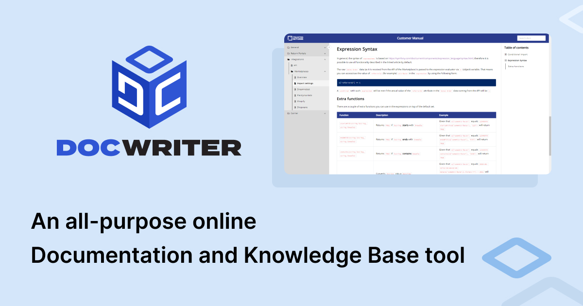 Online Documentation and Knowledge Base Tool | Docwriter